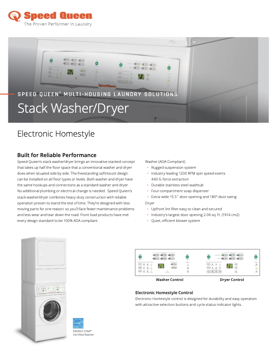 Stack Washer/Dryers - Speed Queen® Multi-Housing