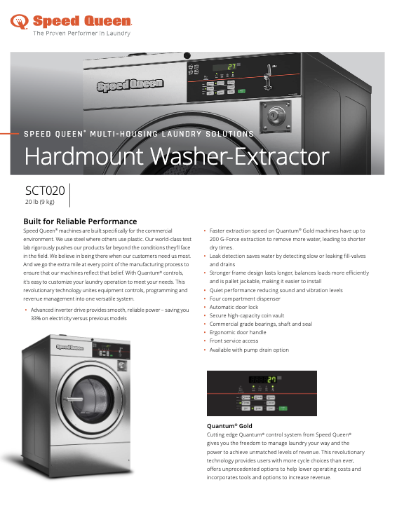 Hardmount Washer-Extractor - Speed Queen® Commercial