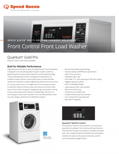 Front Load Washers - Speed Queen® Commercial