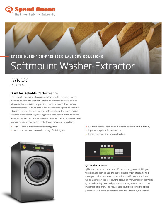 Softmount Washer-Extractor - Speed Queen® Commercial