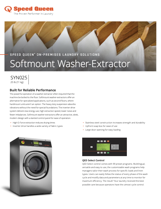 Softmount Washer-Extractor - Speed Queen® Commercial