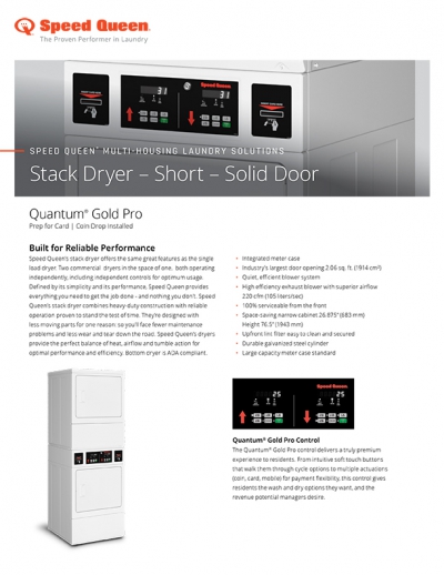 Stack Dryers - Speed Queen® Commercial
